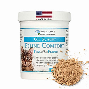 Vitality Science Feline Comfort for Cats | Maintains a Healthy Intestinal Tract and Proper Gut Flora | Restores Gastric Stability | for Vomiting and Diarrhea | 100% Additive Free (Seafood, 98g)