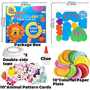 10Pcs Animal Paper Plate Kit for Kids, DIY Art Supplies Project for Children, Game for Preschool Classroom Party, Fun and Educational Gift for Easetr Birthday Holiday Christmas Crafts for Girls Boys