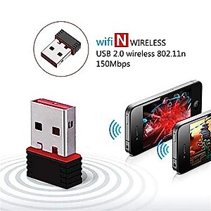 XVZ USB WiFi Adapter, 150mbps Dual Band 2.4G Wireless Adapter, Mini Wireless Network Card WiFi Dongle for Laptop/Desktop/PC, Support Windows10/8/8.1/7/Vista/XP/2000, Mac OS X 10.6-10.14,Linux