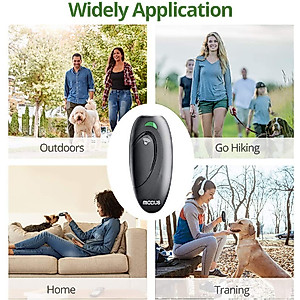 Ultrasonic Dog Barking Deterrent, MODUS 2 in 1 Dog Training and Bark Control Device, Anti-Barking Device, Control Range of 16.4 Ft, Wrist Strap, Battery Included, LED Indicate, Indoor and Outdoor