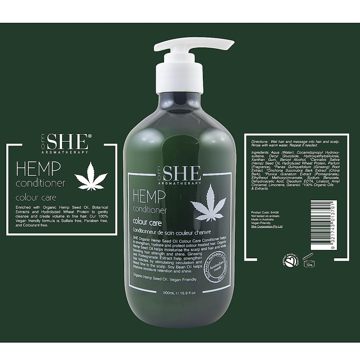 OM SHE Aromatherapy Hemp Seed Oil Conditioner - Color Care
