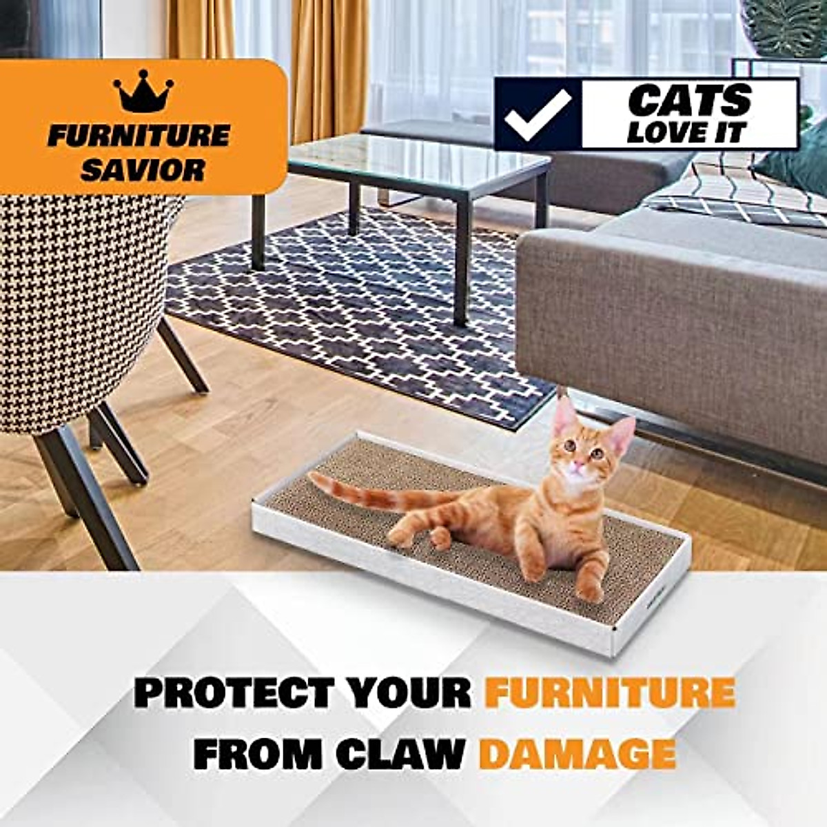 Cardboard Scratcher Pad Scratching Post:Smartbean 3PCS Cat Cardboard,Cat Scratch Pad,Cat Post,Double-Sided Design for Double Life