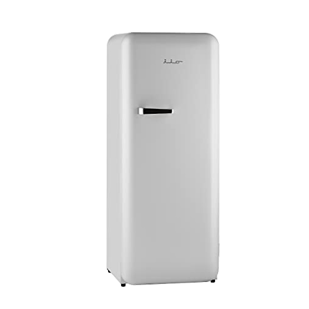 iio 24" 10 Cu Ft Top Freezer Retro Refrigerator, Small, with Mini Ice Cube Tray, 4 Glass Shelves, LED, 1 Crisper, Fridge for Bedroom, Dorm RV Office Beverage, Quiet Compressor, Freestanding (White)