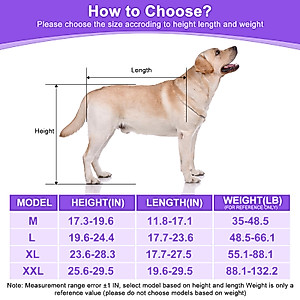 Virbraroo Dog Wheelchair for Back Legs Large Ultra-Light Aluminum Alloy, Upgraded All-Terrain Tires Dog Wheels for Back Legs for 19.6"-29.5", 88.1-132.2 lbs Disabled or Injured Large Dogs(XXL)