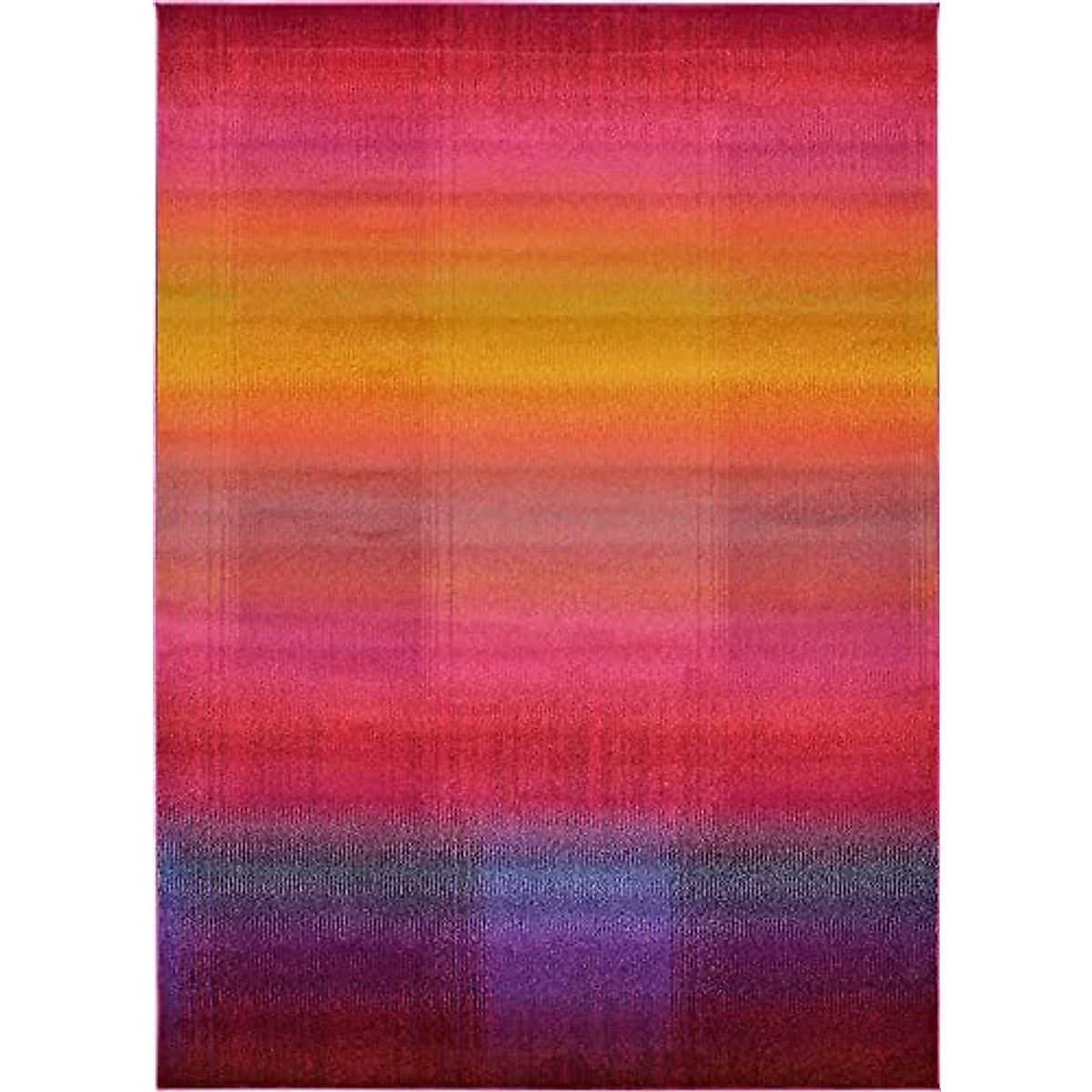 Unique Loom Estrella Collection, Gradient, Sunset, Abstract, Bright Colors Area Rug, 7 x 10 ft, Pink/Gold