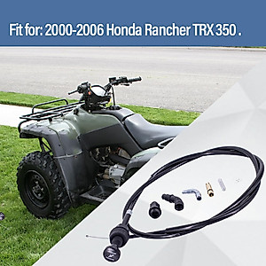 Carburetor Choke Cable and Plunger Choke Starter Valve Kit Fits for 2000-2006 Honda TRX350 Rancher 350 Replace 17950-HN0-A12 16046-HM5-730