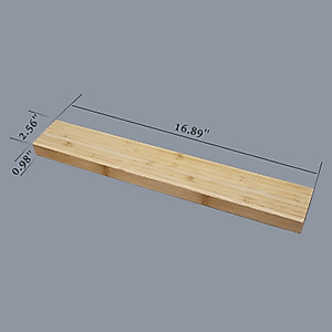KITCHENDAO Bamboo Magnetic Knife Holder for Wall 17 inch Knife Magnetic Strip Bar Rack- 50% Stronger Magnet - Safe, Secure & Easy Storage Solution for Kitchen Knives, Metal Utensils & More