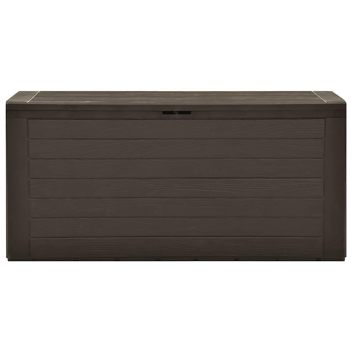 TIFITGO Asomie Patio Storage Box Brown 45.7"x17.3"x21.7" Indoor stockage bin home chest house tank Outdoor Furniture Outdoor Storage Boxes US Stock Fast Shipment Black