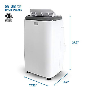 BLACK+DECKER 14,000 BTU Portable Air Conditioner with Heat and Remote Control, White
