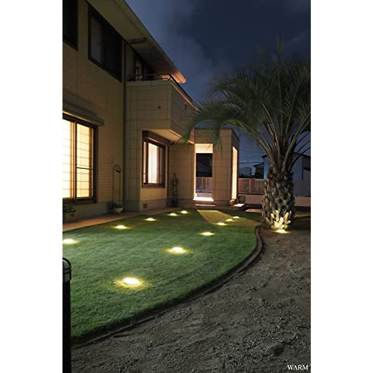 RobinEllis Garden Lights,Solar Ground Lights Outdoor(4 Packs Warm White), New Structural Design Outdoor Solar Lights with 12 LEDs