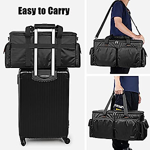 Trunab DJ Cable File Bag with Detachable Padded Bottom and Dividers, Travel Gig Bag for Professional DJ Gear, Musical Instrument and Accessories