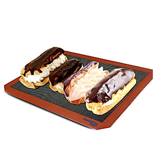 Bluedrop Bread Baking Mat Open Mesh Oven Liner Steaming Mesh Eclair Baking Sheets Perforated Silicone For Half Sheet Size 11-5/8 x 16-1/2 Inch