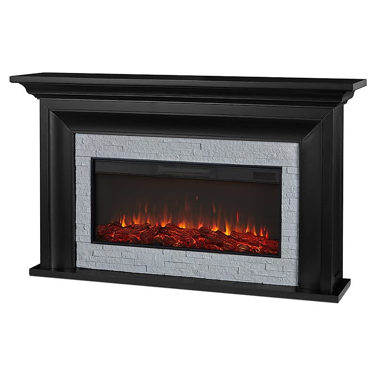 Sonia 69" Landscape Electric Fireplace in Black by Real Flame