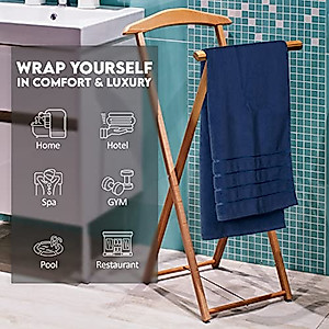 Utopia Towels 4 Pack Premium Viscose Oversized Bath Towels Set, 100% Ring Spun Cotton (27 x 54 Inches) Highly Absorbent, Quick Drying Shower Towels for Bathroom, Spa, Travel and Pool (Navy)