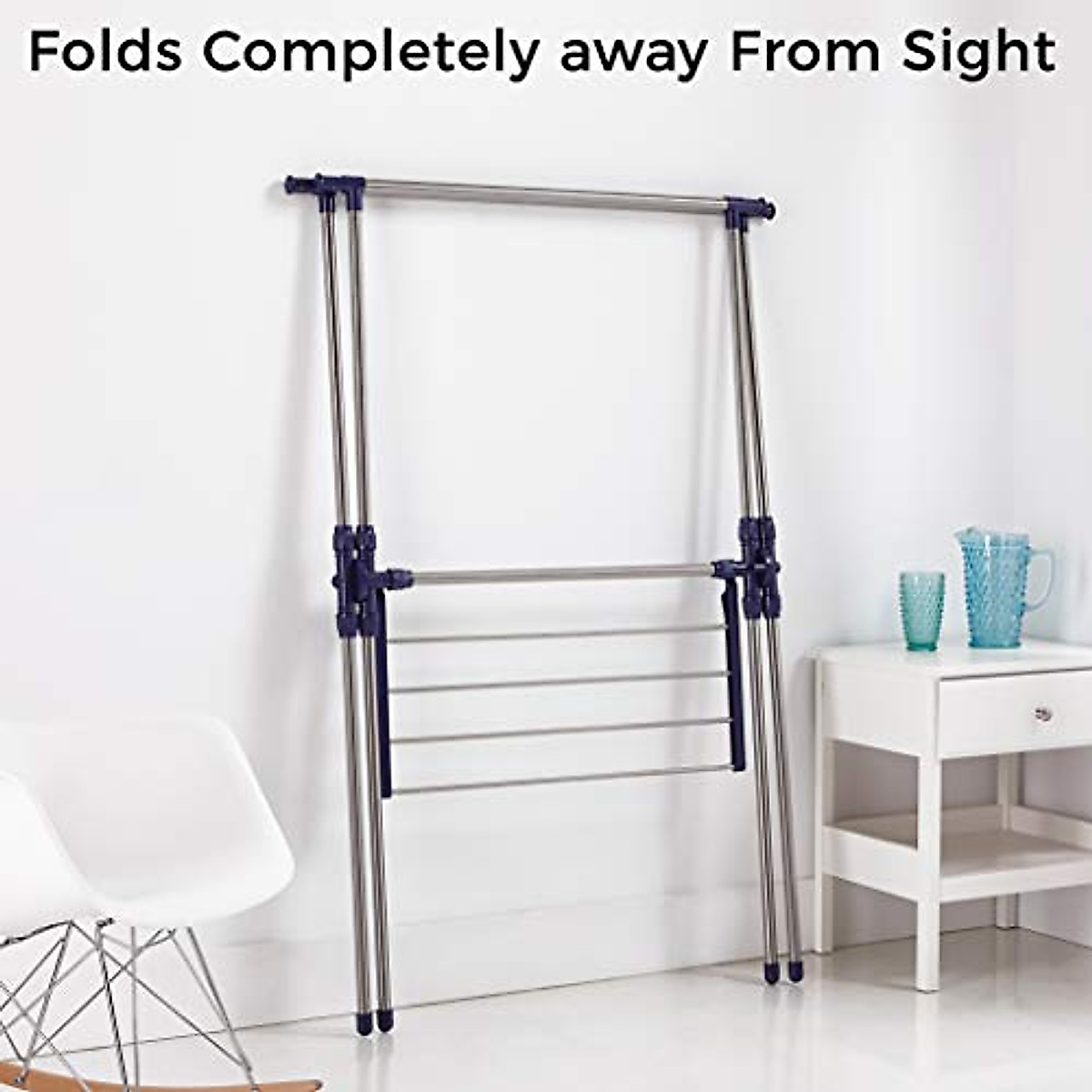 Smart Some Clothes Drying Rack - Foldable Drying Racks for Laundry, Heavy Duty Stainless Steel for Indoor and Outdoor Use (Easy Assembly Video)