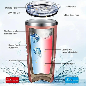 Generic Personalized Initial Mug Tumbler 20oz Initial Keychain, Monogrammed Travel Mug for Wedding Birthday Graduation Party, Birthday Christmas Gifts for Women Mom Sisters Teacher Coworker (D)