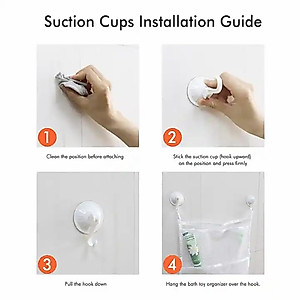 Quick Dry Mesh Bag Bath Baby Toy Organiser Bath Toy Holder with Suction Cups for Toddlers Kids Bath Games