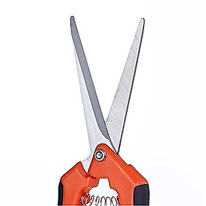 TopoGrow 2 X Gardening Hand Pruner Pruning Shear with Trimming Precision Blades, Stainless Steel Hand Pruners, Bud/Flower Trimmers & Bonsai Snippers(2-Pack(Long Blade Scissors))