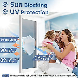 rabbitgoo One Way Window Film Daytime Privacy Mirror Window Tint for Home Office, Heat Control Sun Blocking Anti UV Reflective Tinting Film Glass Window Door Covering,17.5 in X 6.5 Feet, Silver