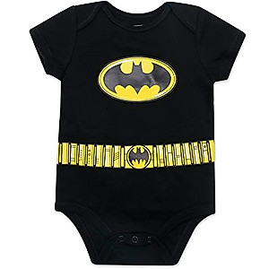 WARNER BROS Justice League Batman Superman The Flash Newborn Baby Boys 5 Pack Cosplay Costume Bodysuits Logo 3-6 Months