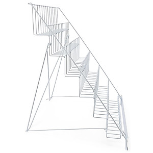 Displays2go 6-Tier Wire Countertop Rack for Literature, Open Shelving Accommodates a Variety of Items, Small Sign Channel - White