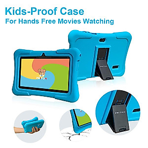 PRITOM K7 Kids Tablet, 4GB+32GB, Android 13 Toddler Tablet with WiFi, Dual Camera, Education, Games, Kids Software Pre-Installed, Parental Control, Blue