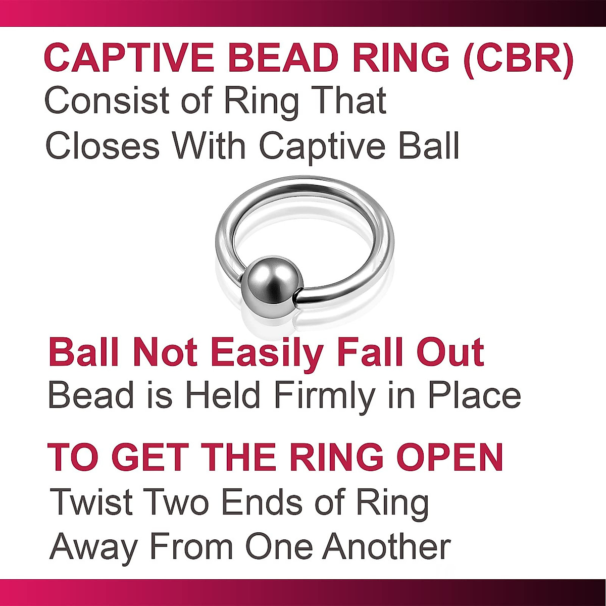 bodyjewellery 4pcs 16g Captive Bead Ring Cartilage Hoop Septum Nose Tragus Snake Bite Lip BCR Rook Helix Conch Eyebrow 4mm Ball - 10mm