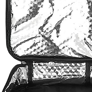 Food Warming Tote, Control Temperature Portable Portable Mini Oven Oxford Cloth Heat Preservation for Home (Black)