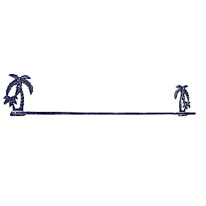 Rustic Dark Blue Cast Iron Palm Tree Bath Towel Holder 26ââ‚¬ - Cast Iron Decor -
