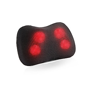 Shiatsu Back Neck and Shoulder Massager with Heat, 3D Kneading Deep Tissue Electric Massage Pillow for Muscle Pain Relief, Spa-Like Soothing for Home Car and Office