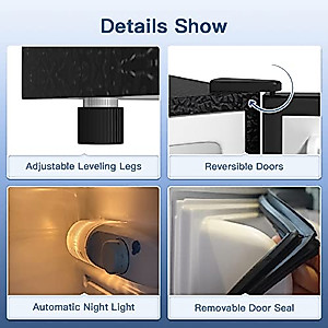 BANGSON Small Fridge with Freezer, 4.0 Cu.Ft, Samll Refrigerator with Freezer, 5 Settings Temperature Adjustable, 2 Doors, Compact Fridge for Apartment Bedroom Dorm and Office, Silver