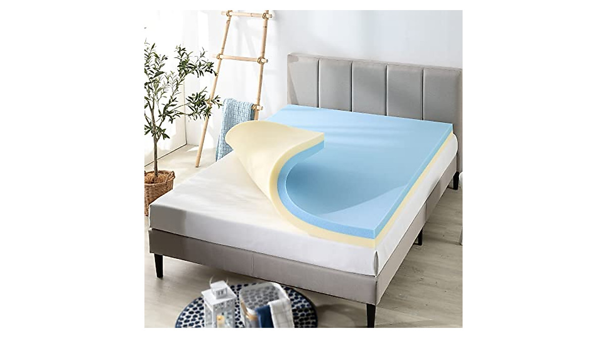 ZINUS Cooling Gel Mattress Topper - Queen Size Comfort