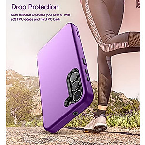 WeLoveCase Galaxy S23 5G 3-in-1 Heavy Duty Protection, Hybrid Shockproof TPU Bumper, Full Body Protective Cover - 6.1 Inch, Purple