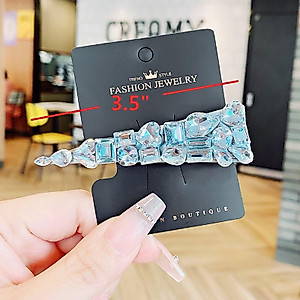 MOESUYUM 3PCS Rhinestone Hair Clips, Water Drop Crystal Hair Barrettes, Bling Metal Snap Duckbill Hairpins Sparkle Hair pin, Glittering Hair Accessories for Women