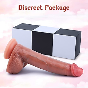 Yontuy Realistic Dildo for Women, Anal G-Spot Dildo with Lifelike Glans Veins Testicles & Hands-Free Strong Suction Cup, 8.5'' Liquid Silicone Realistic Dildos Adult Sex Toys for Vaginal Anal Play