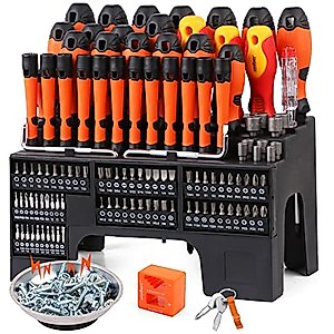 HORUSDY 119-Piece Magnetic Screwdriver Set with Plastic Racking, Includs Precision Screwdriver, Insulated screwdriver and Bit set, Tools for Men Tools Gift