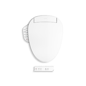 KOHLER 28229-0 K-28229-0 PureWash E725 Elongated Bidet Toilet Seat with Remote Control, White