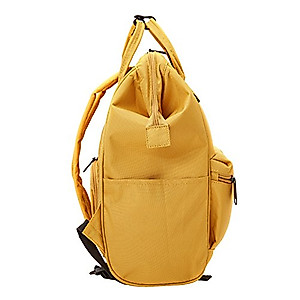 Kah&Kee Polyester Travel Backpack Functional Anti-theft School Laptop for Women Men (Yellow, Large)