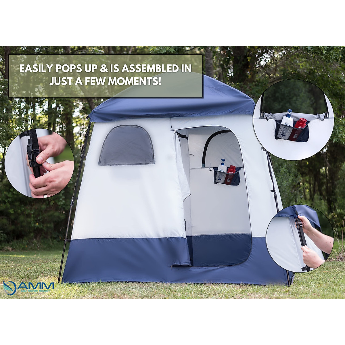 Double Shower & Changing Tent Privacy Beach & Camping Portable Pop Up Spray Tan & Toilet Shelter