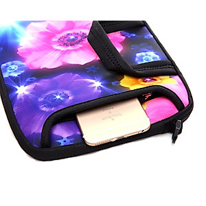 10-Inch Laptop Shoulder Bag Sleeve Case with padded handle for 9.6” 9.7" 10" 10.1" 10.5" Ipad/Netbook/Tablet/Reader (Colourful Flower)