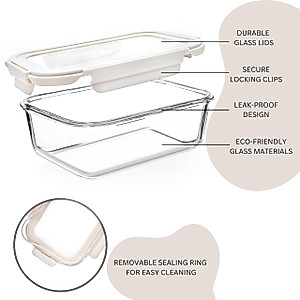 Practical Human 8-Piece Glass Meal Prep Set: Airtight Snap-Lock Lids for Easy Storage—Microwave, Oven, Freezer & Dishwasher Safe!