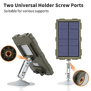 FOCUHUNER Trail Camera Solar Panel, Solar Battery Charger Kit 6V/1.5A with Build-in 1700mAH Rechargeable Lithium Battery IP66 Waterproof Hunting Accessory, Solar Panel for Trail Camera(3.5MM*1.35MM)