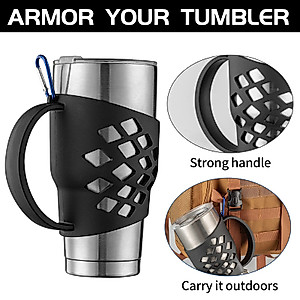 SHTCSZBA Silicone Sleeve Holder for 30 oz Tumblers, Silicone Tumbler Sleeve Holder for Yeti Rambler/RTIC Tumbler/Corkcicle Tumbler Grip Holder (30oz Blue)