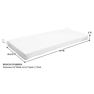 Honeycomb Indoor/Outdoor Textured Solid Teal Bench Cushion: Recycled Fiberfill, Weather Resistant, Reversible, Comfortable and Stylish Patio Cushion: 44" W x 18.5" D x 3" T