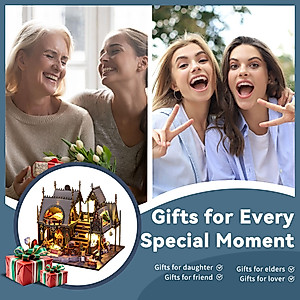 Flever Dollhouse Miniature DIY House Kit Creative Room with Furniture for Romantic Artwork Gift (Luna Magic House)