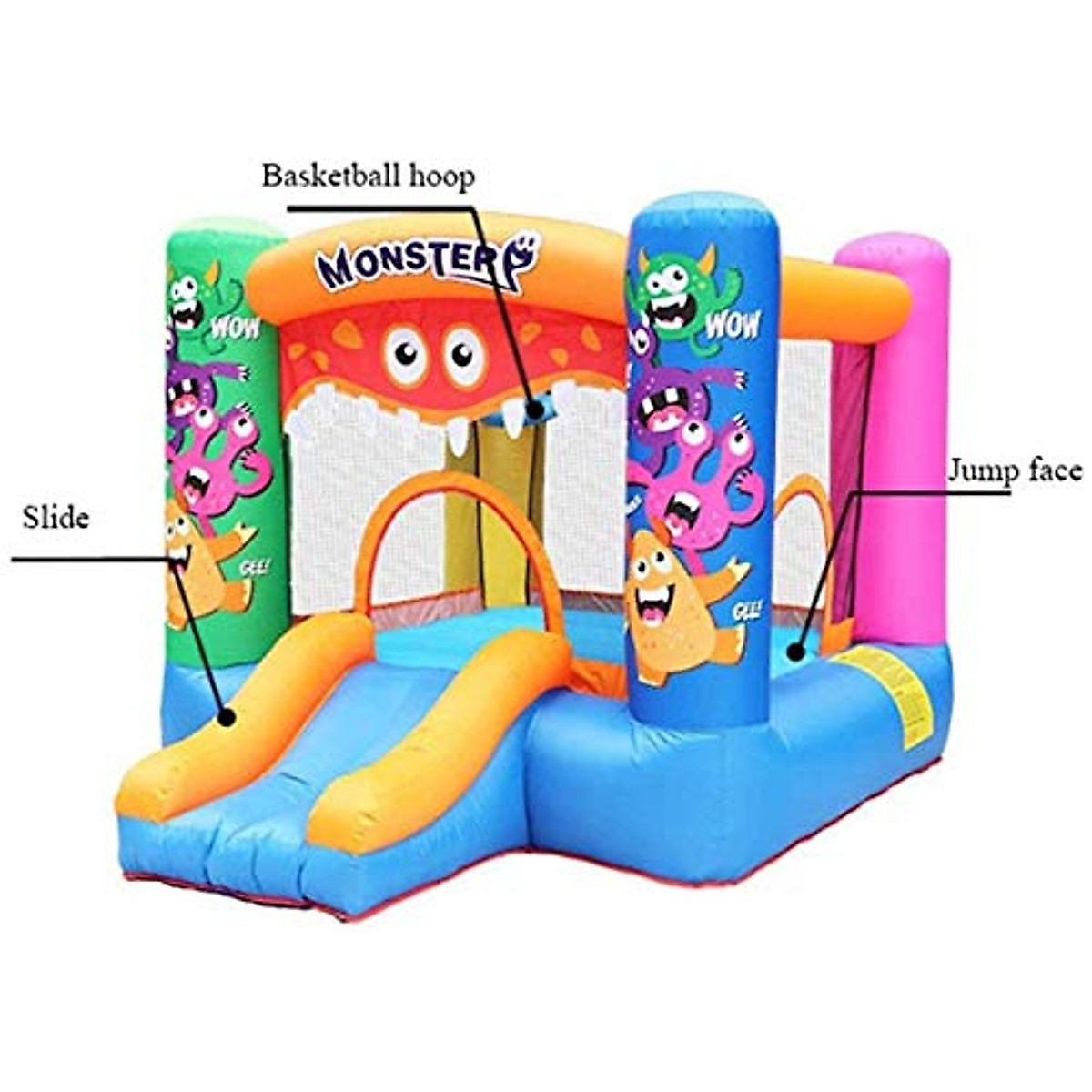 Inflatable Bouncy Castle, Children's Inflatable Castle, Small Indoor and Outdoor Trampoline, Environmental Protection, Oxford Cloth Fabric, Water Inflatable Children's Playground