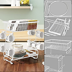 Ronanemon Mug Holder Stand, Countertop Mug Tree,Capsule Storage, Coffee Mug Rack for Coffee Bar Decor Accessory & Kitchen Organizer(White)