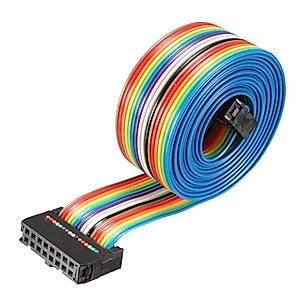 uxcell IDC Rainbow Wire Flat Ribbon Cable 16 Pins 148cm Length 2.54mm Pitch Type-C