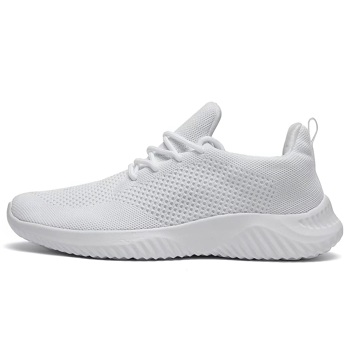 Wrezatro Men's Light Sneakers Tennis Running Low top Shoes Casual Walking Work Cross Training Shoes Fashion Gym Trainer White