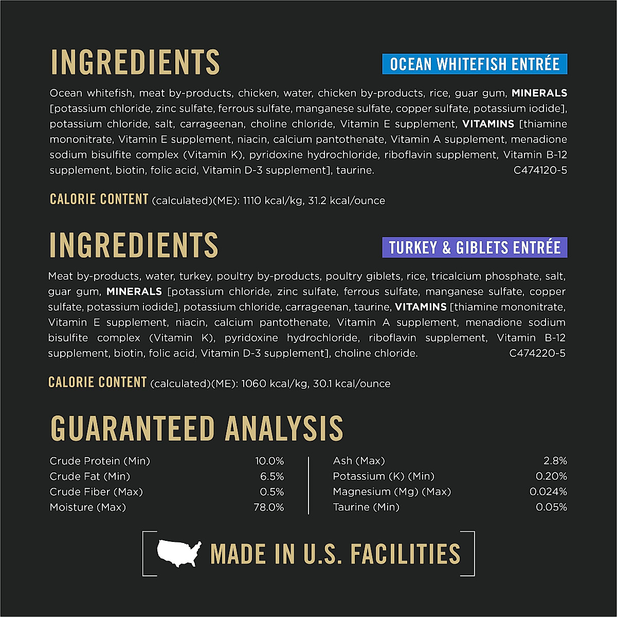 Purina Pro Plan Urinary Tract Cat Food, Wet Cat Food Variety Pack, Turkey and Ocean Whitefish Entrees - (Pack of 12) 5.5 oz. Cans